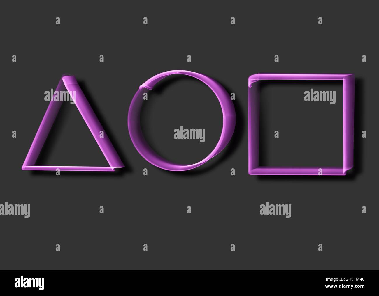 Square, circle, and triangle shapes on brown background as invitation ...