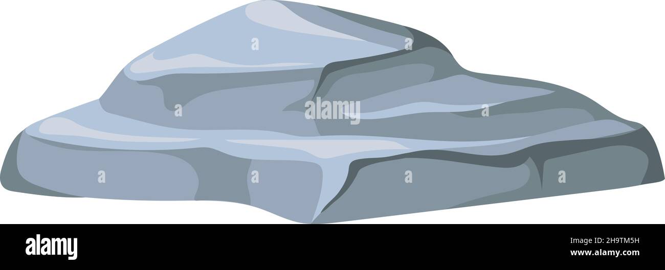 Smooth stone. Broken rock pile, 3d elements cartoon vector isolated on ...