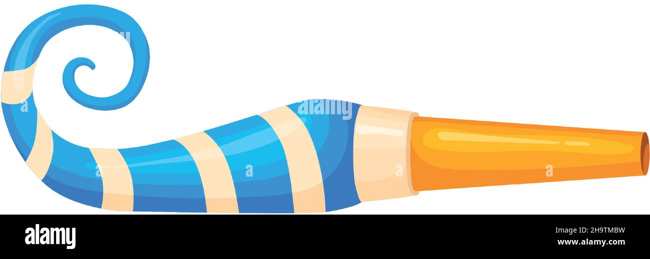 Strip party blower. Noise maker for children megaphone sound, cartoon ...