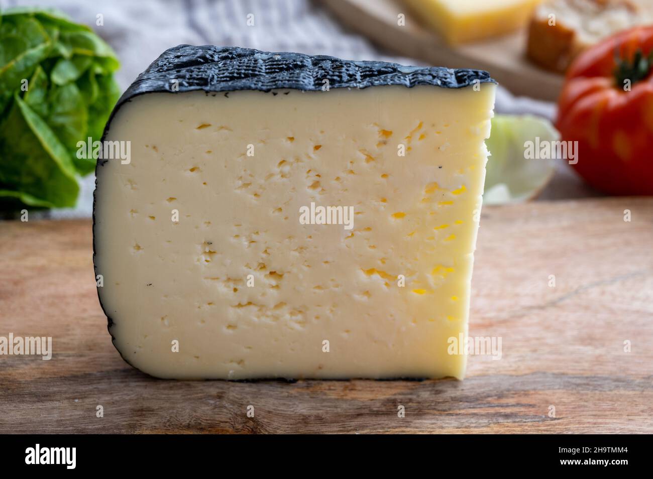 Cheese collection, French fol epi cheese with many little holes, etorki ...