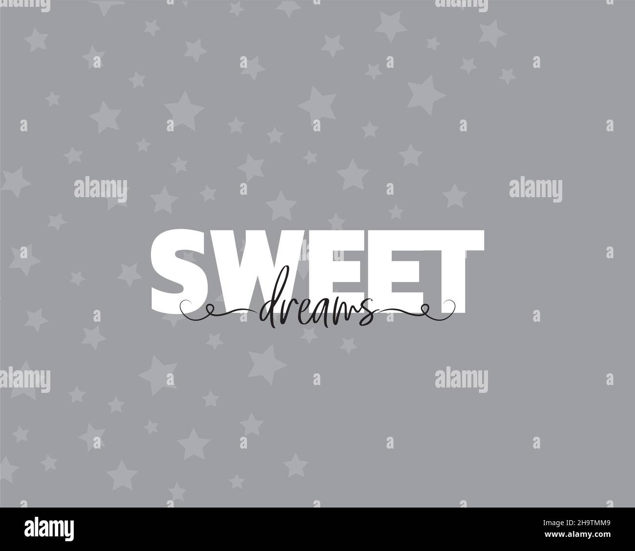 Sweet dreams, vector. Cute poster design, sky with stars illustration ...