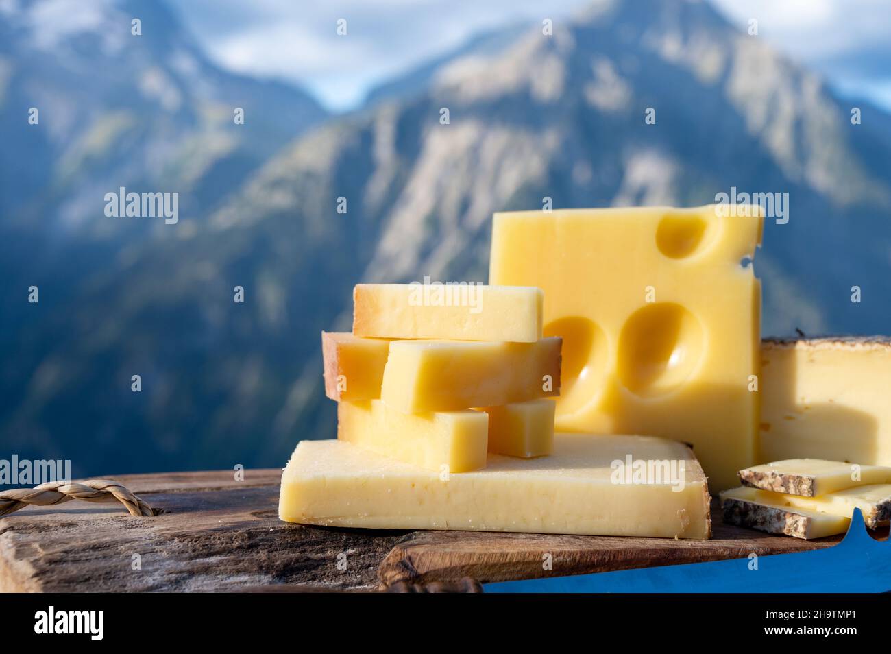 Cheese collection, French beaufort, abondance, emmental, tomme de ...