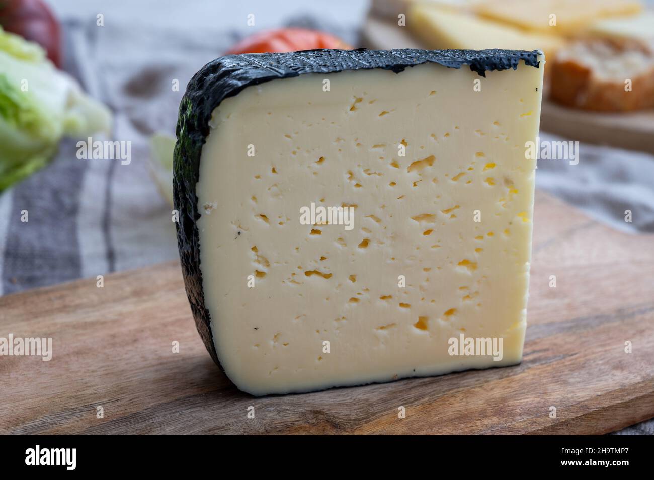 Cheese collection, French fol epi cheese with many little holes, etorki ...