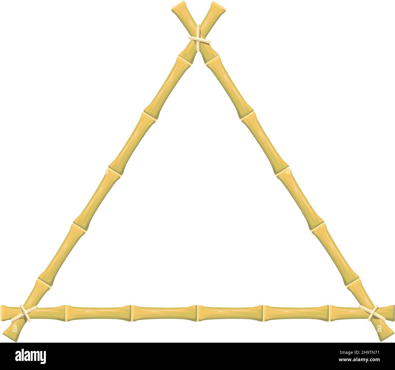 Triangular Bamboo. Eco flora, frame from wood crone for asia, vector ...