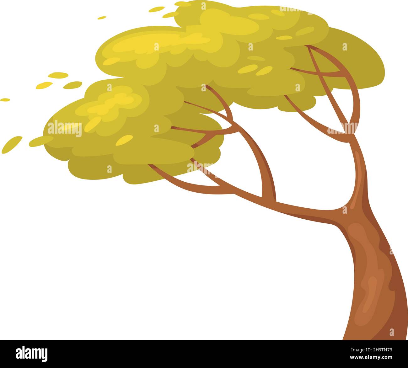 Blown by windy weather Stock Vector Images - Alamy