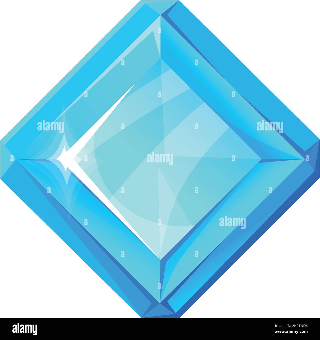 Trophy gem. Blue jewelry spinel, sparkle glowing gems , fantasy cartoon ...