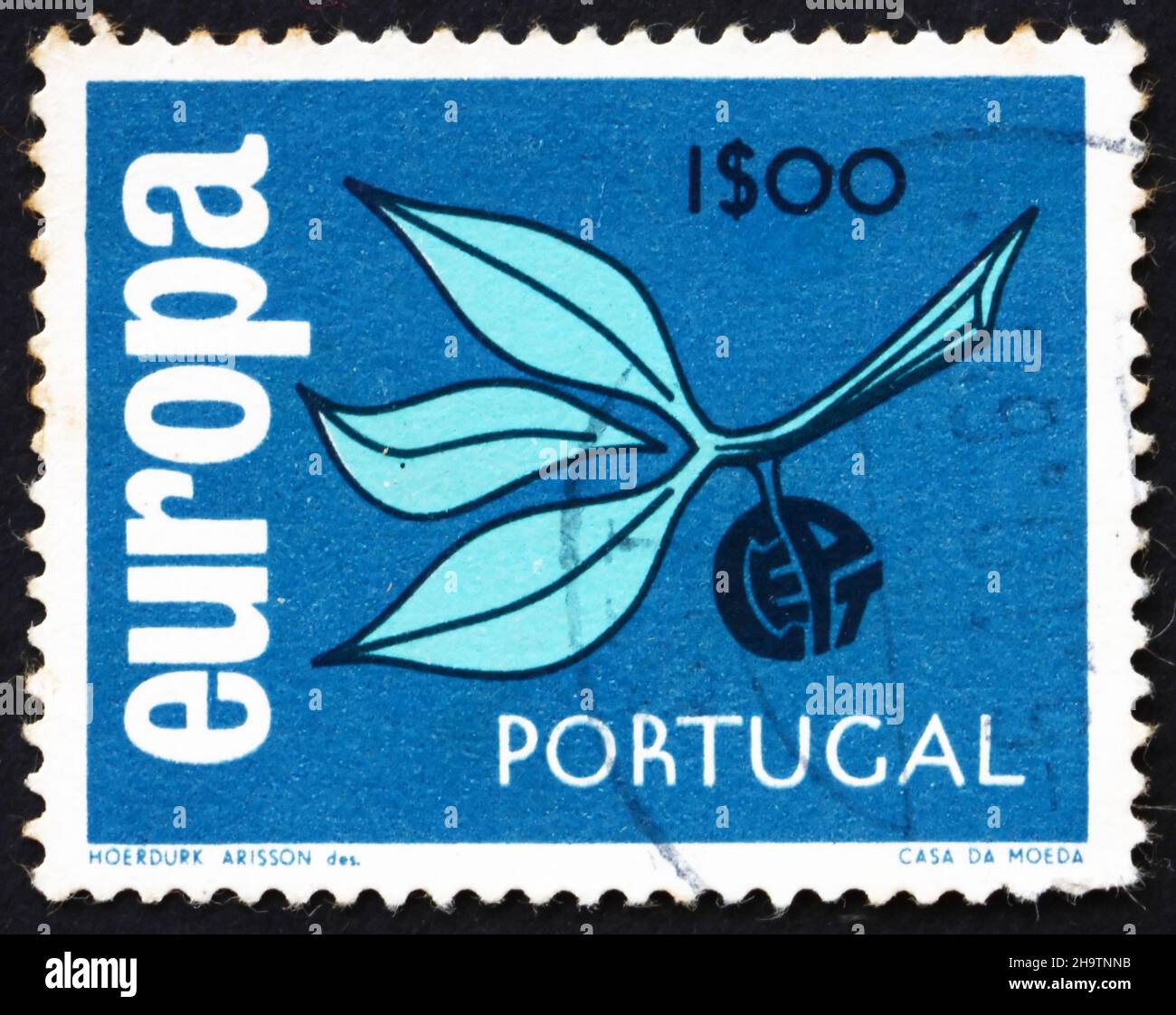 PORTUGAL - CIRCA 1965: a stamp printed in the Portugal shows Leaves and ...