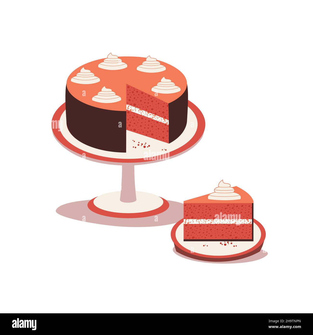 Red velvet cake vector vectors hi-res stock photography and images - Alamy