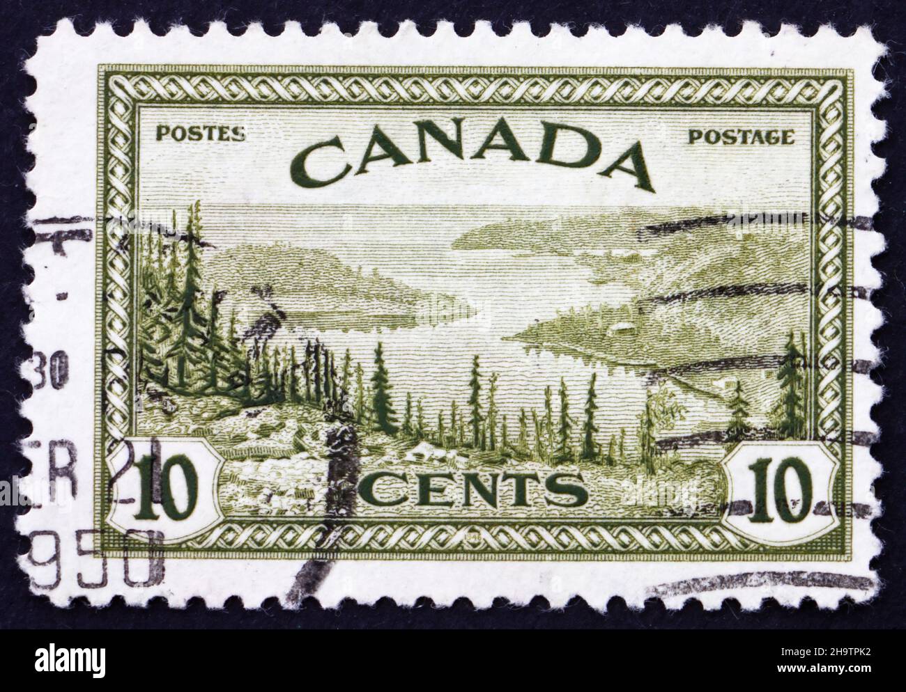CANADA - CIRCA 1946: a stamp printed in the Canada shows Great Bear ...