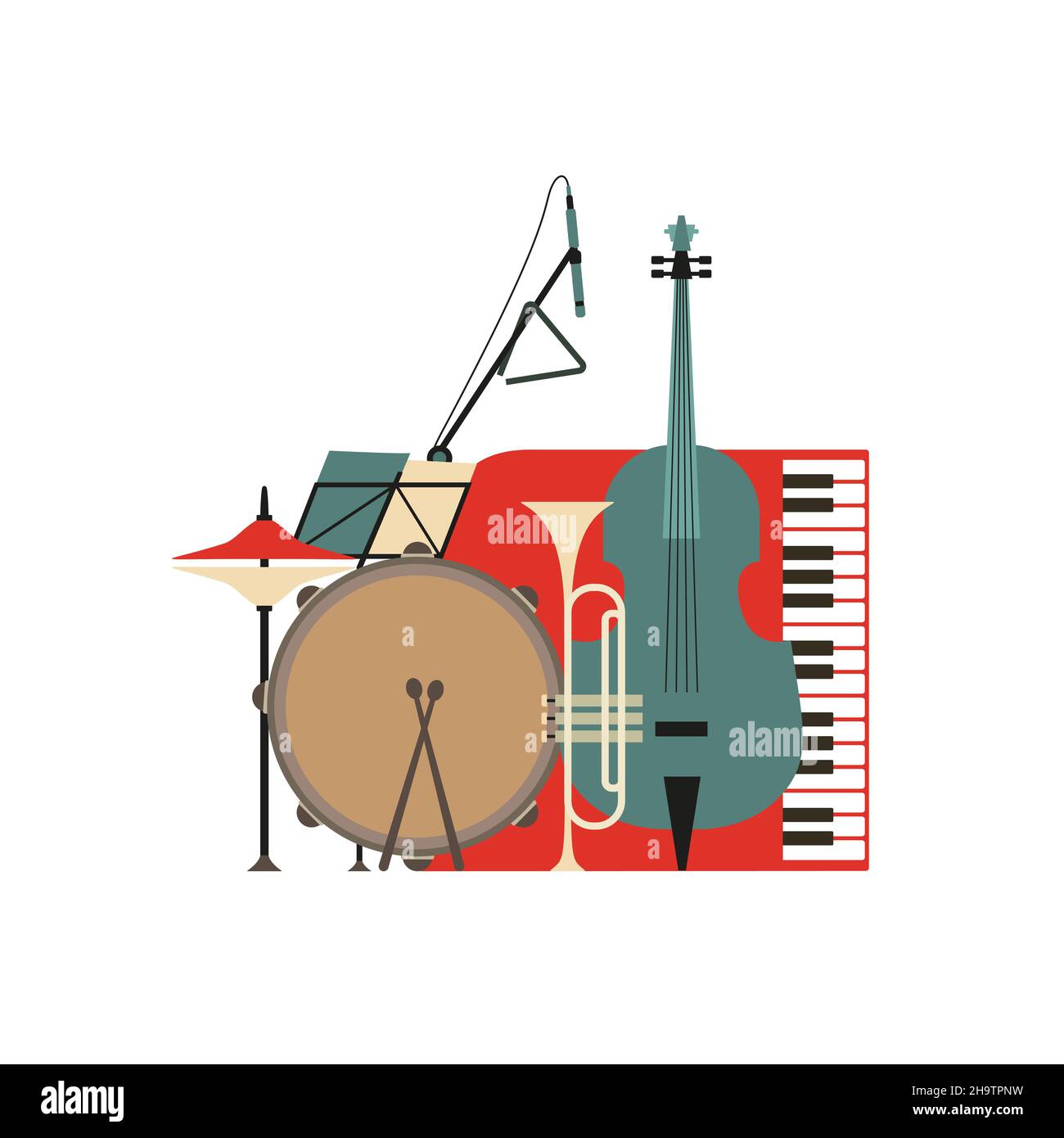 Musical instruments art stand Stock Vector Images - Alamy
