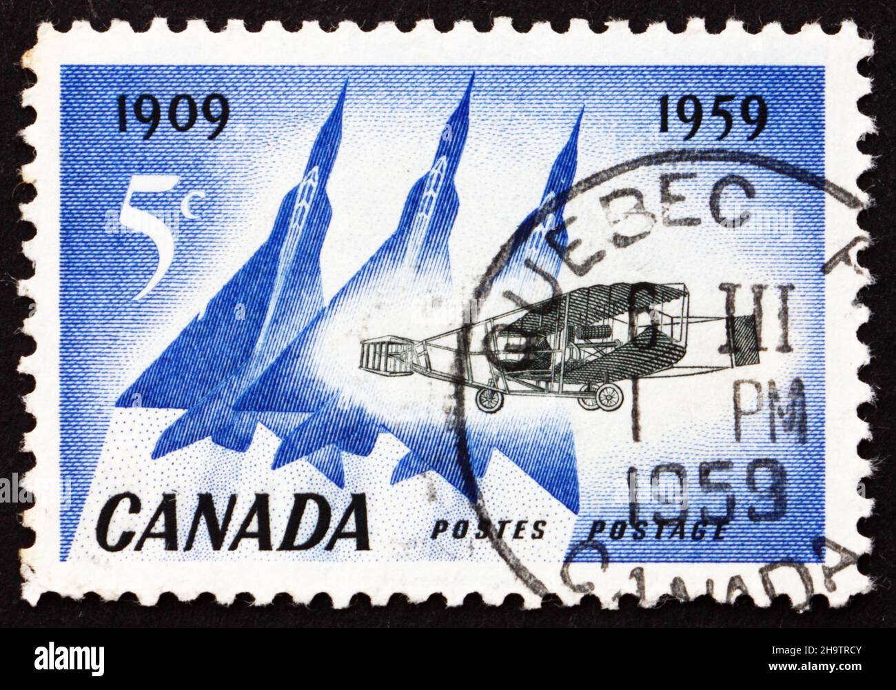 CANADA - CIRCA 1959: a stamp printed in the Canada shows Silver Dart ...
