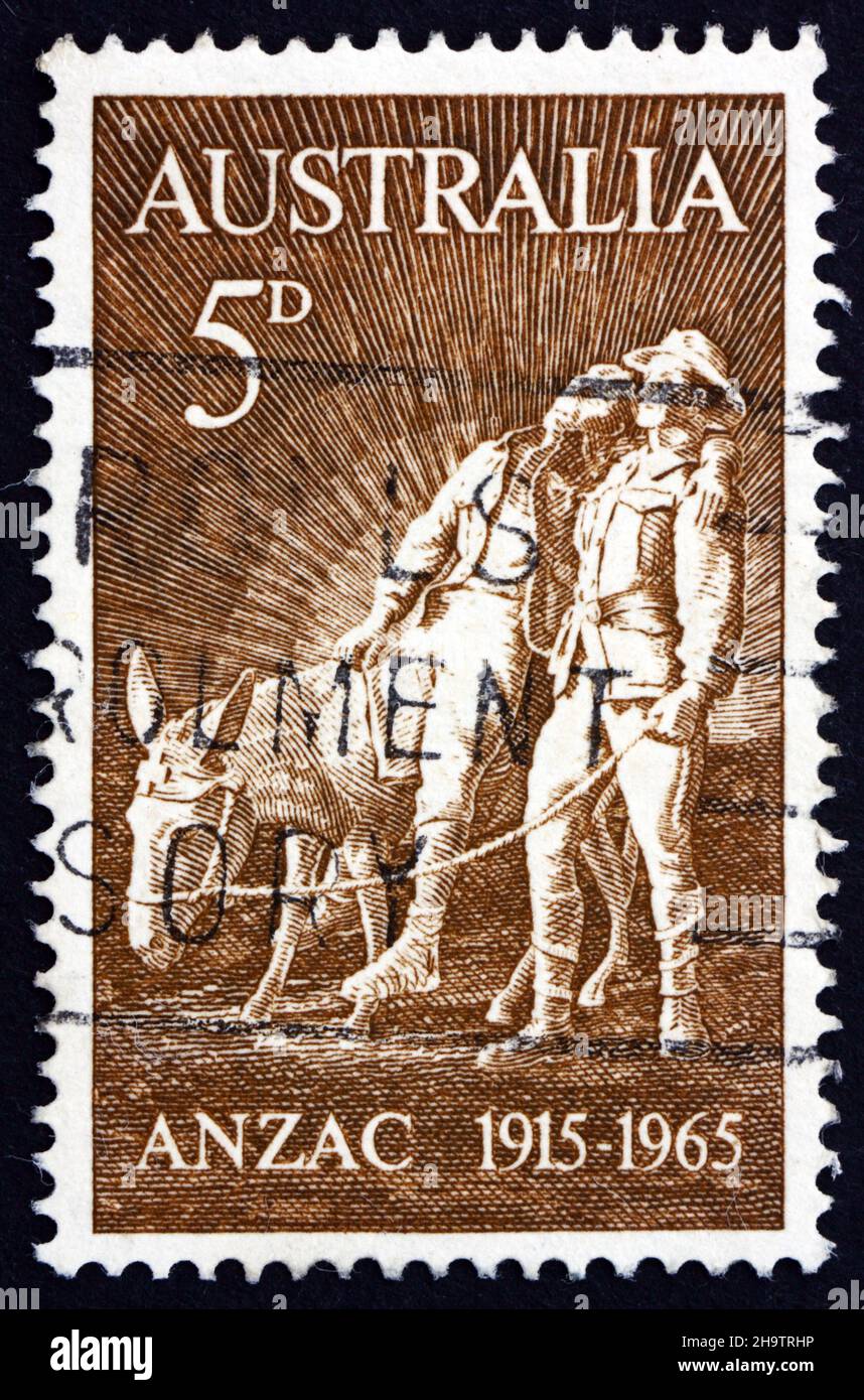 AUSTRALIA - CIRCA 1963: a stamp printed in the Australia shows Simpson ...