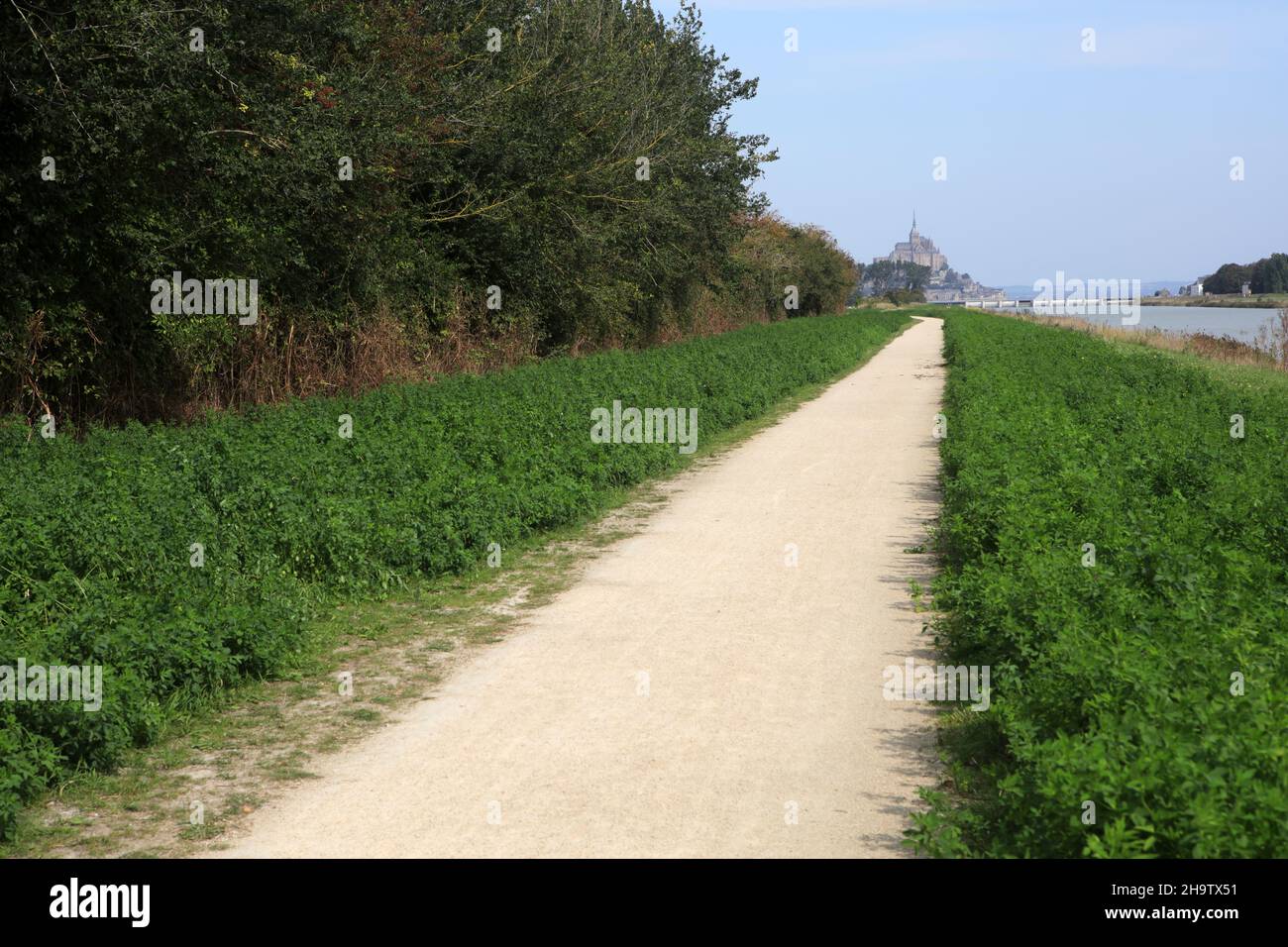 Walking path along river Le Couesnon - Mont-Saint-Michel - Manche ...