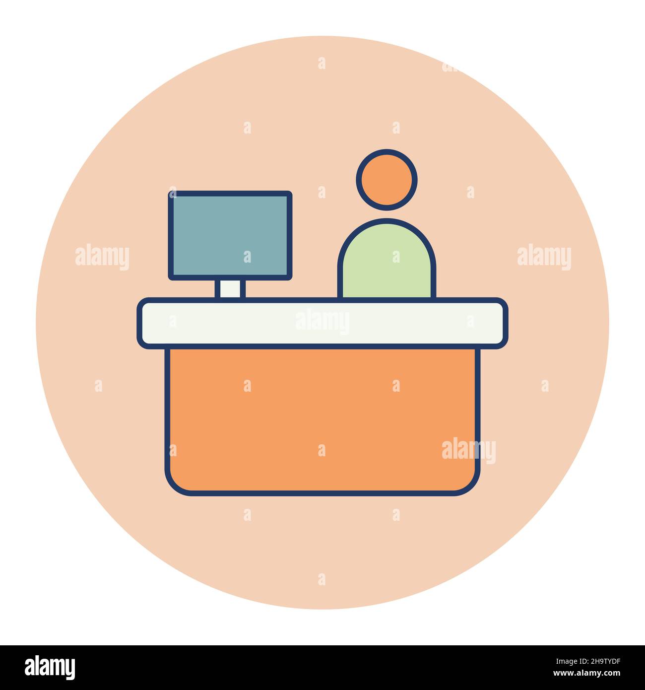 Hotel reception service vector isolated icon. Graph symbol for travel ...