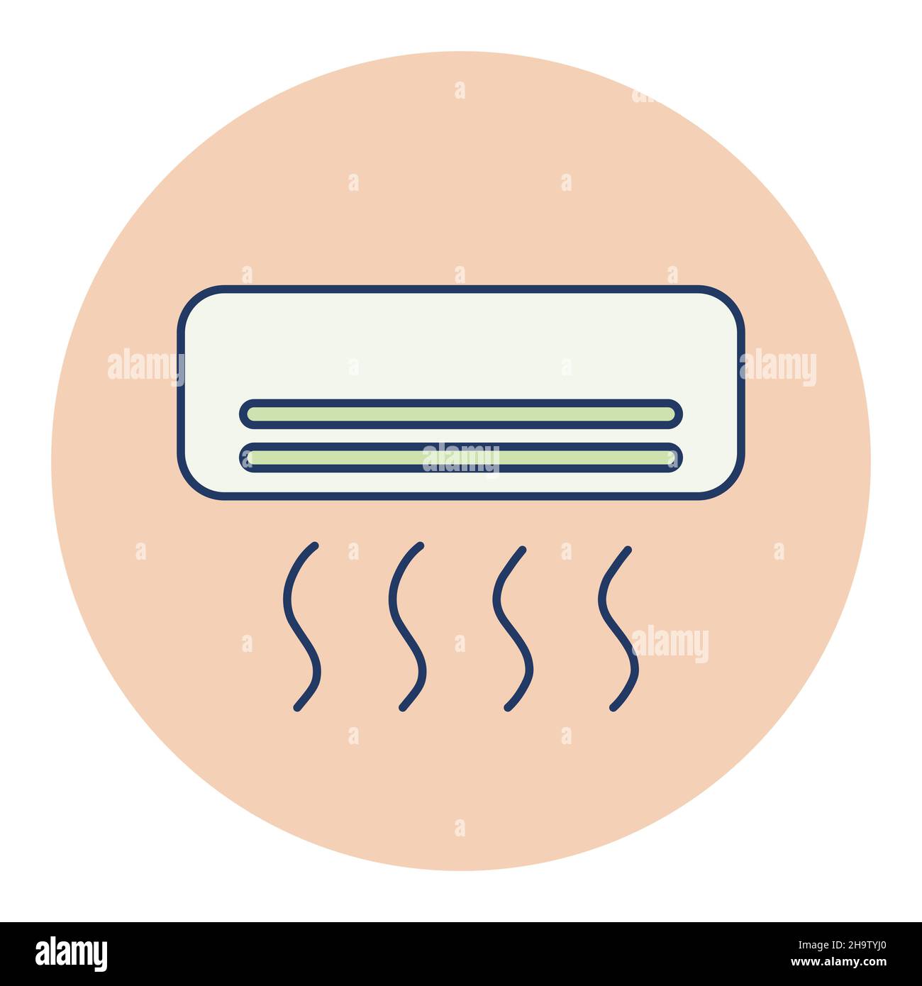 Split-system air conditioner flat vector isolated icon. Graph symbol ...