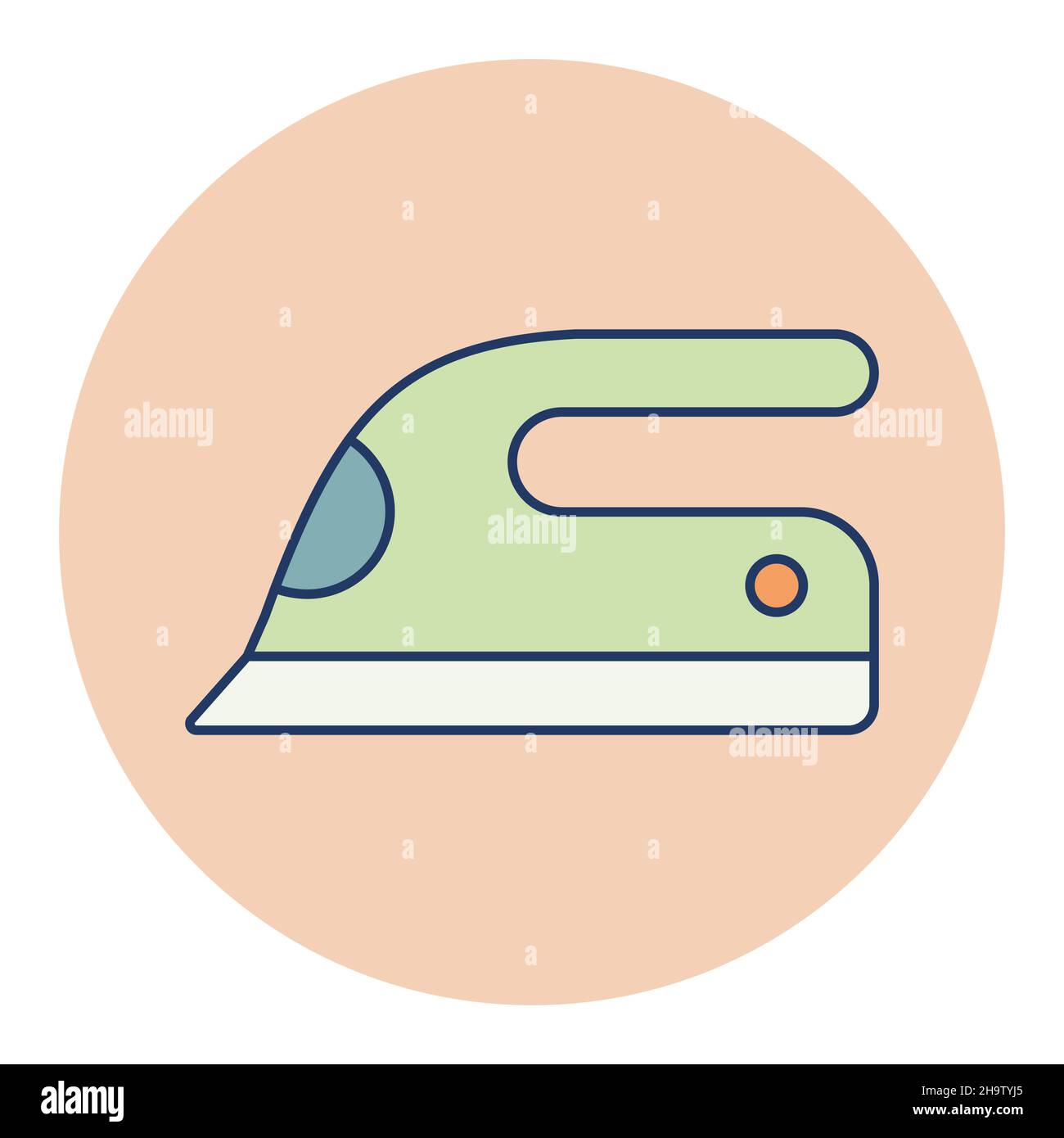 Steam iron flat vector isolated icon. Graph symbol for household ...