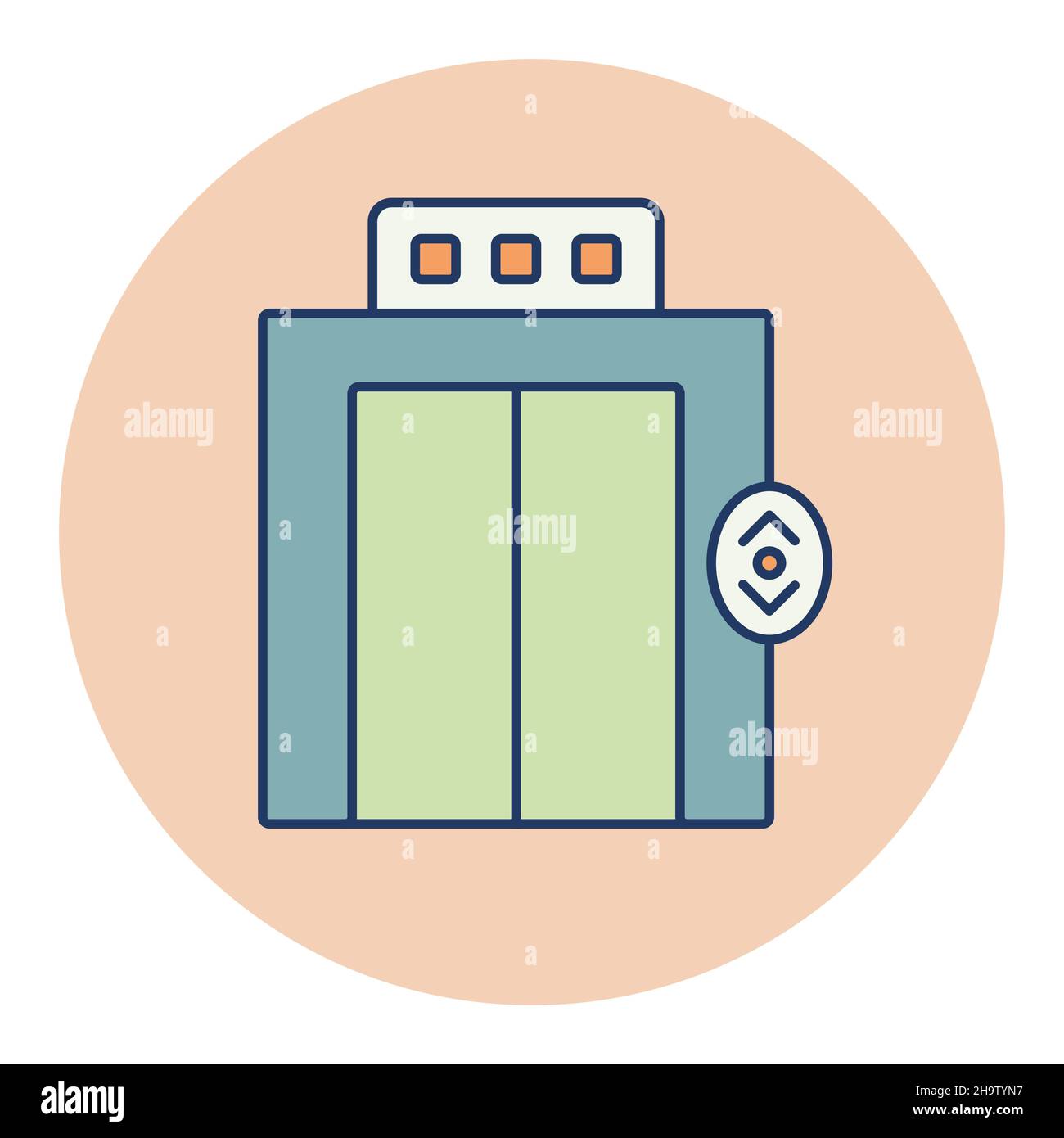 Elevator, lift flat vector isolated icon. Graph symbol for travel and ...