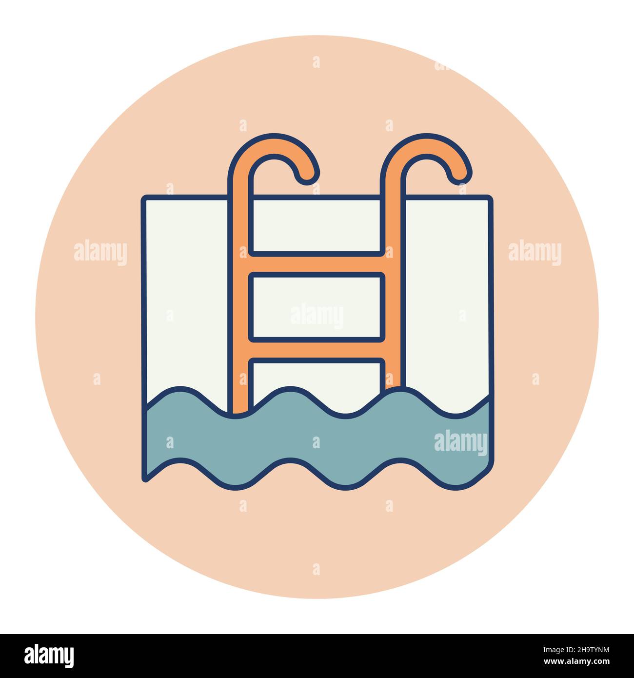 Swimming pool flat vector isolated icon. Graph symbol for travel and ...