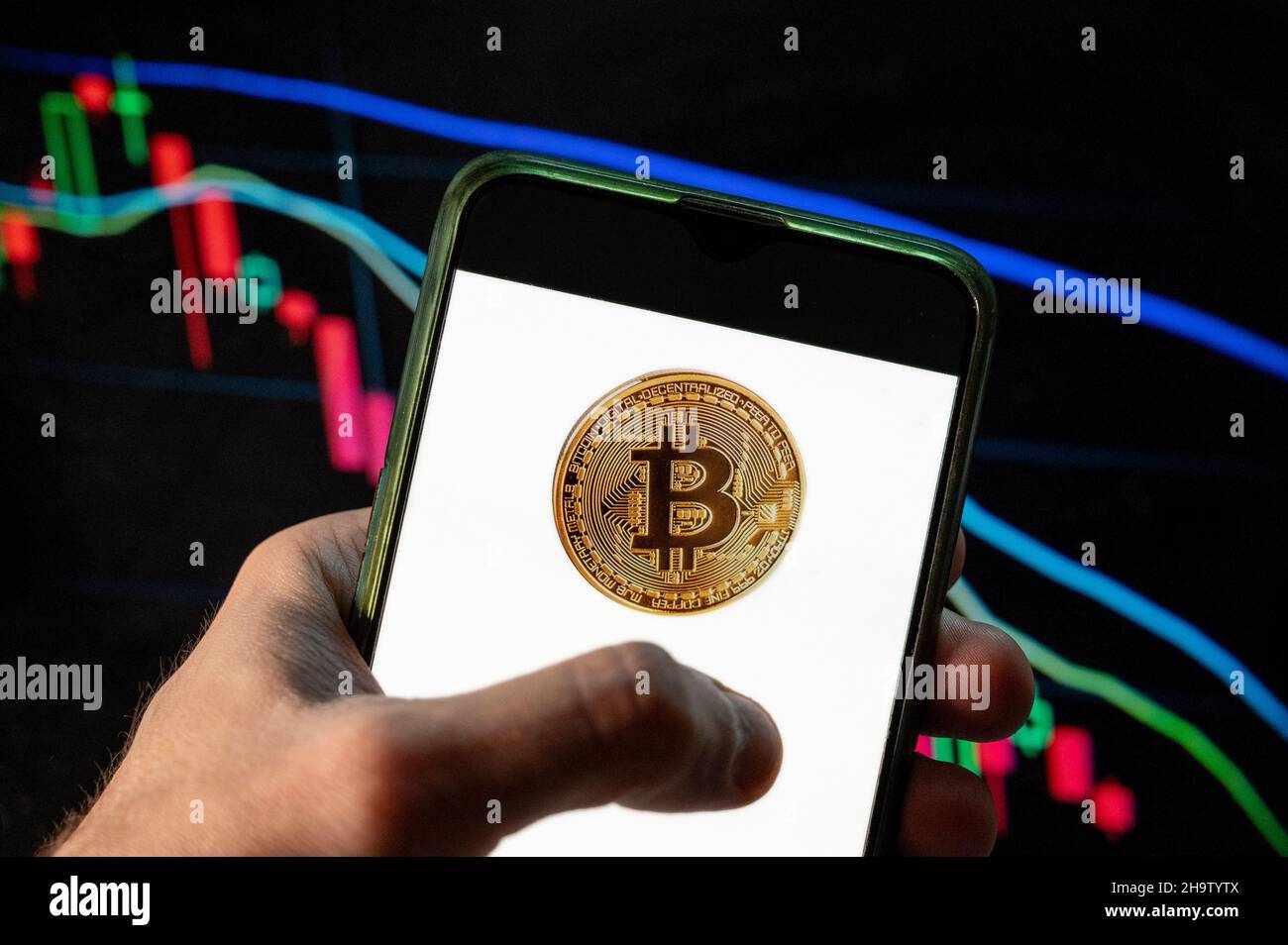 In this photo illustration the cryptocurrency electronic cash Bitcoin ...