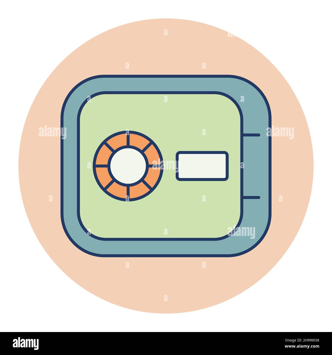 In room safe flat vector isolated icon. Graph symbol for travel and ...