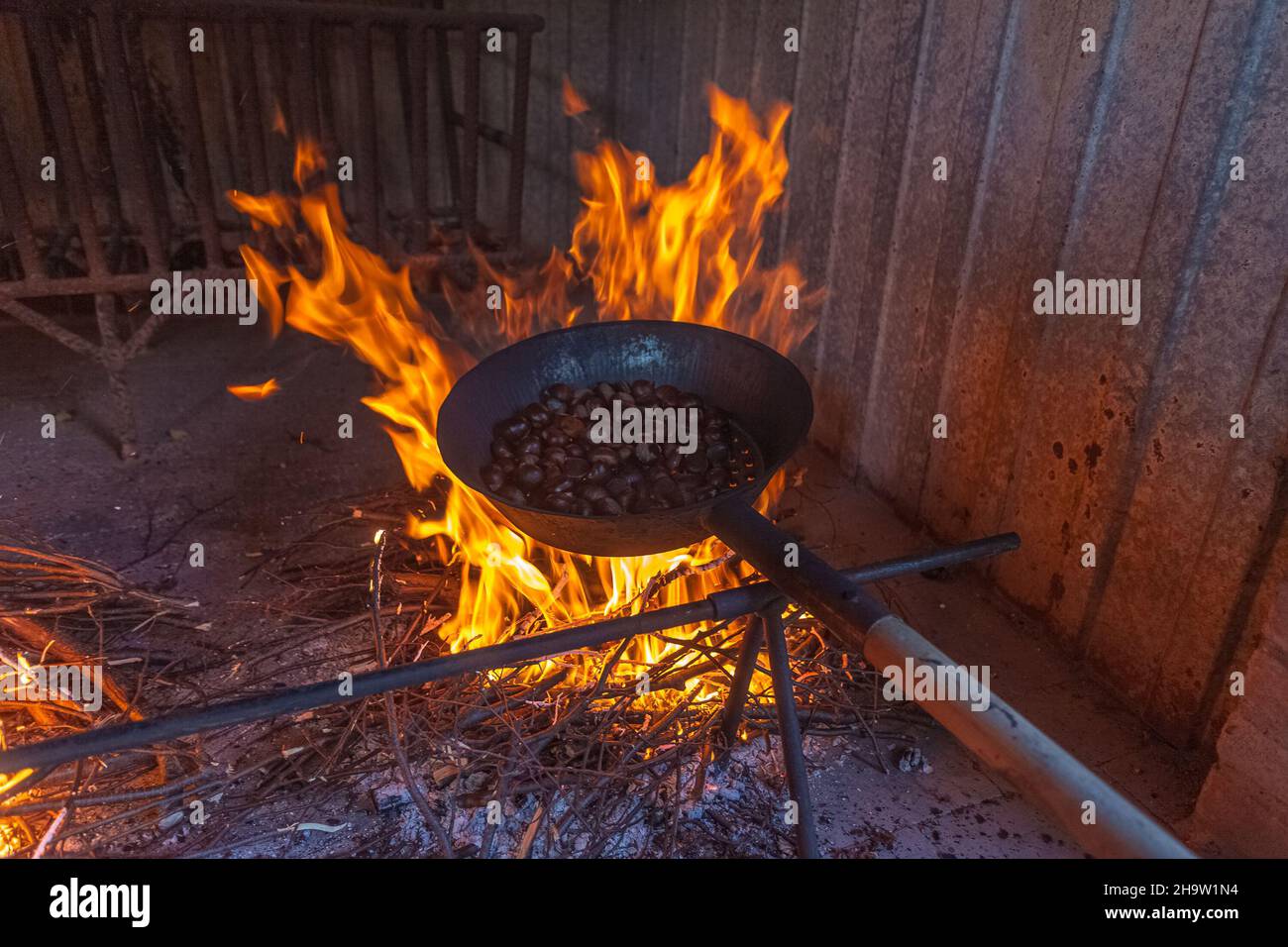 Chestnuts cooked over the fire Stock Photo - Alamy