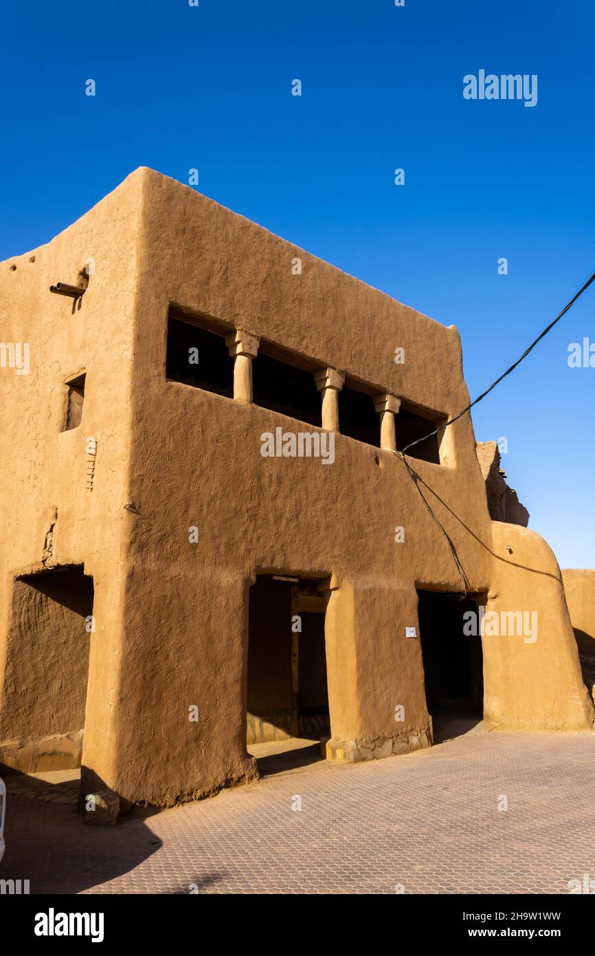 Traditional Arab mud brick architecture in Ushaiqer, Saudi Arabia Stock ...