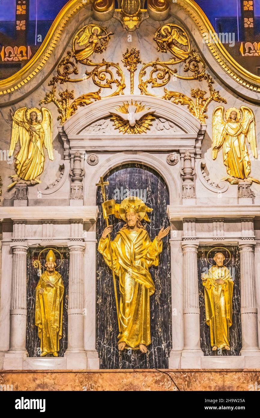 Golden Jesus Saint Peter Statues Angels Altar Cathedral of Saint ...