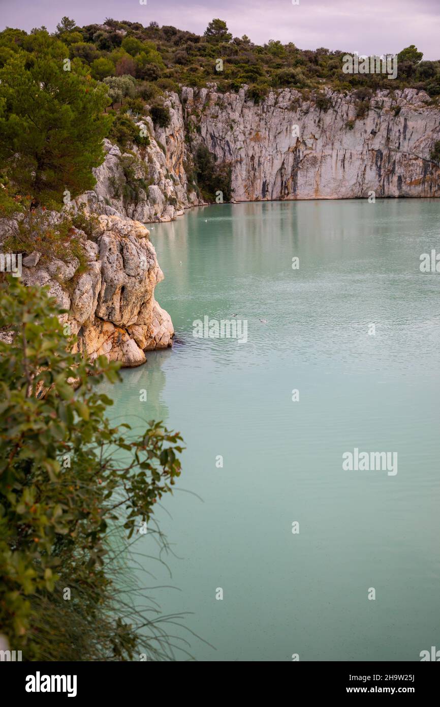 Zmajevo Oko or Dragon eye lake and blue lagoon near Rogoznica, Croatia ...