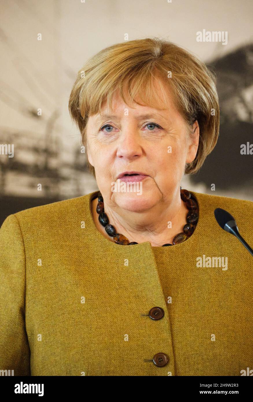 "04.11.2021, Germany, Bremen, Bremerhaven - German Chancellor Angela ...