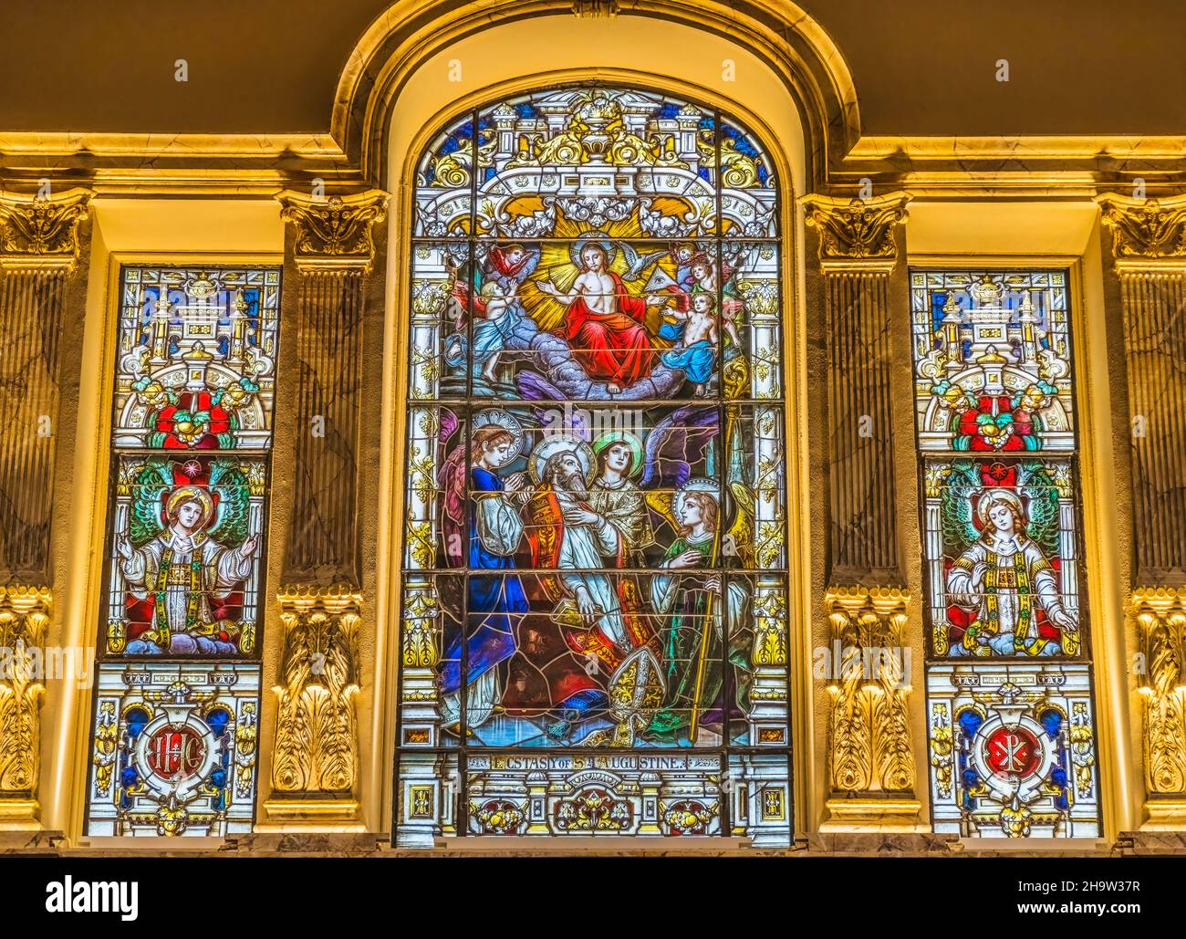 Ecstasy Saint Augustine Jesus Christ Angels Talking Child Stained Glass ...