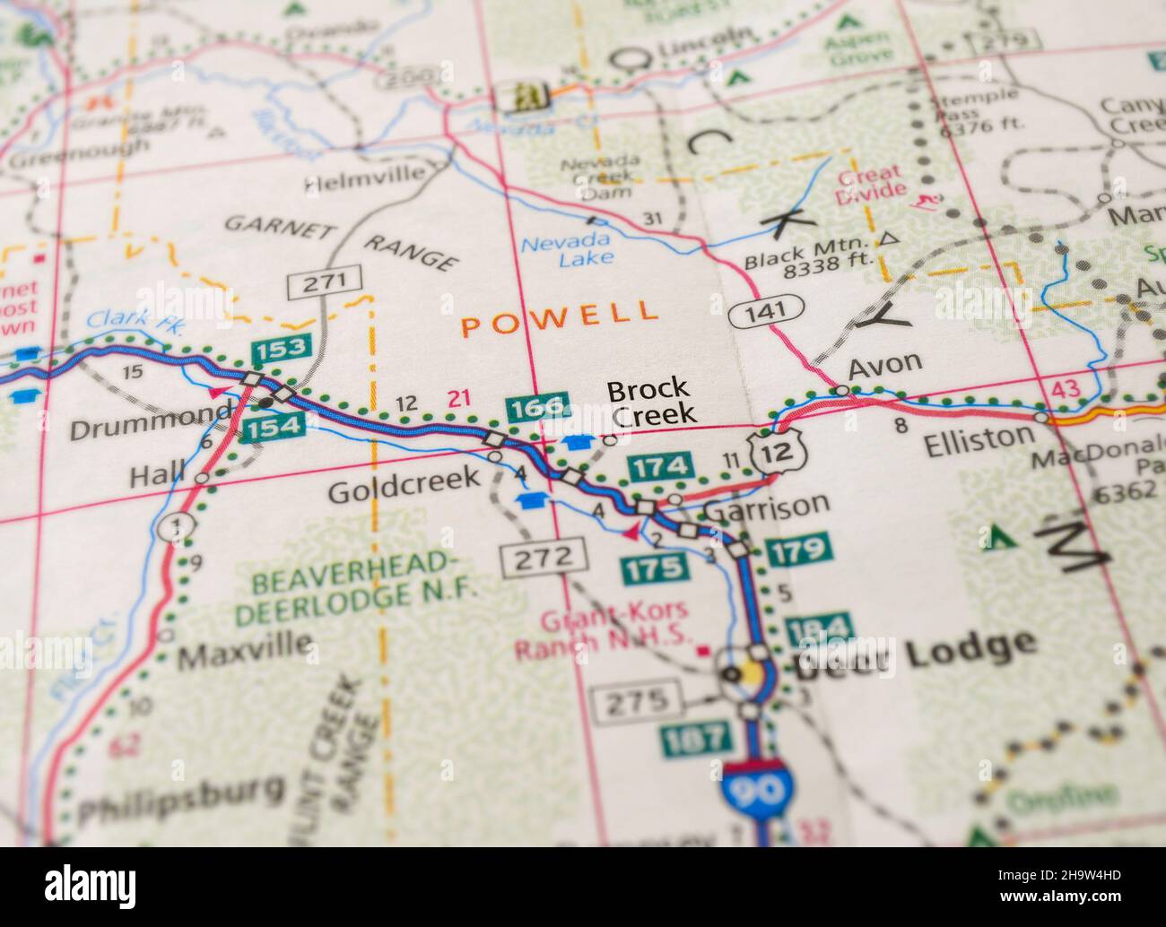 Map of the city of Brock Creek, MT Stock Photo - Alamy