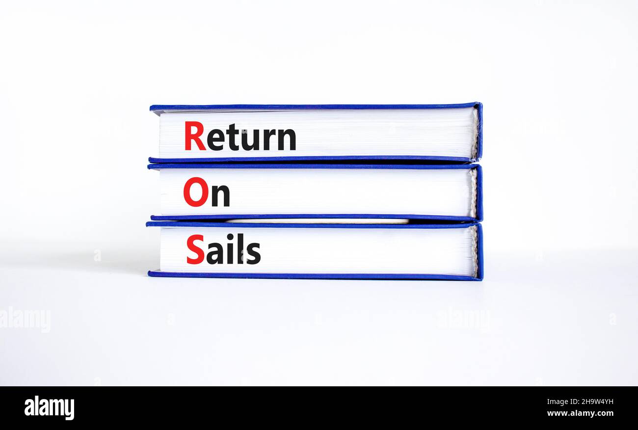 ROS return on sales symbol. Concept words ROS return on sales on books ...