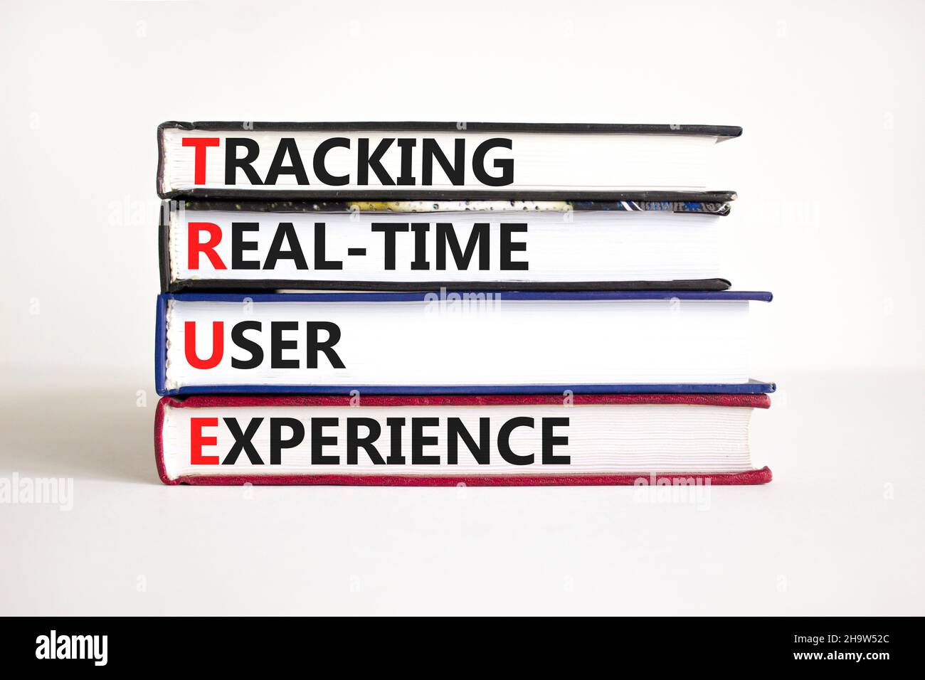 TRUE tracking real-time user experience symbol. Concept words TRUE ...