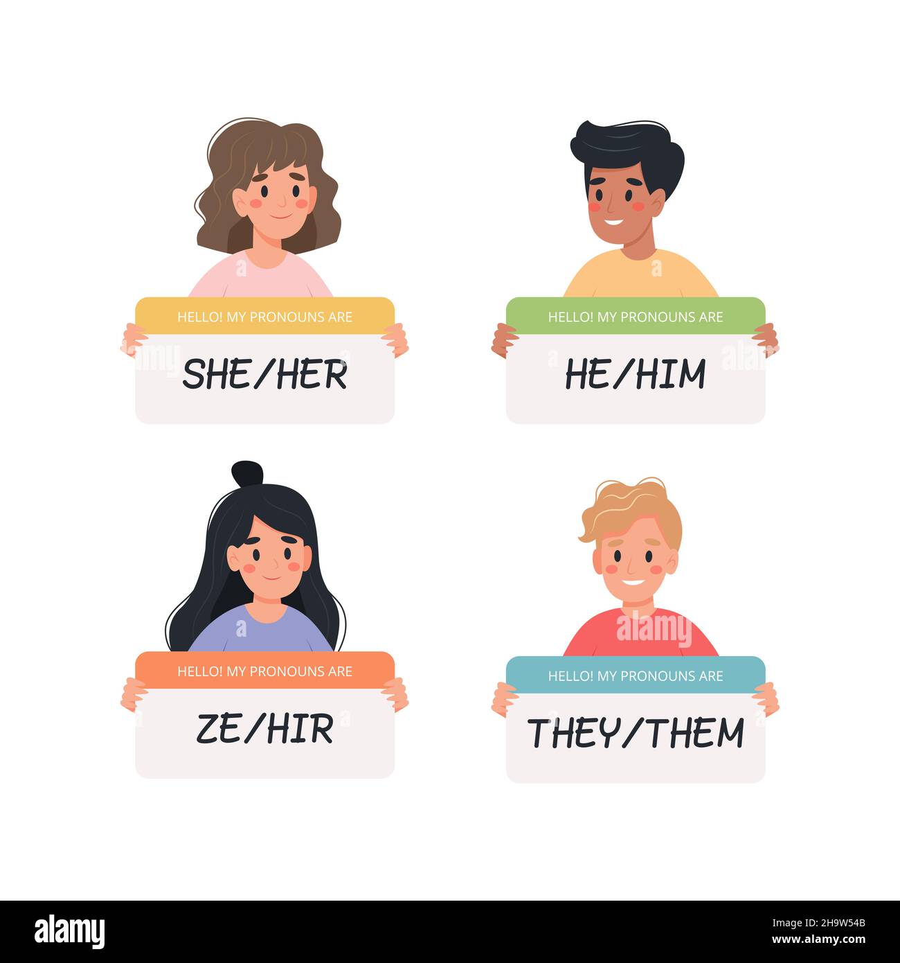 Gender pronoun Stock Vector Images - Alamy
