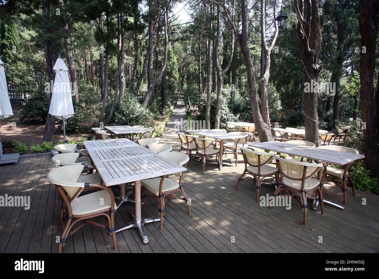 Empty cafeteria at Istanbul Prince Island Sedef (Turkish: Sedef Adasi ...