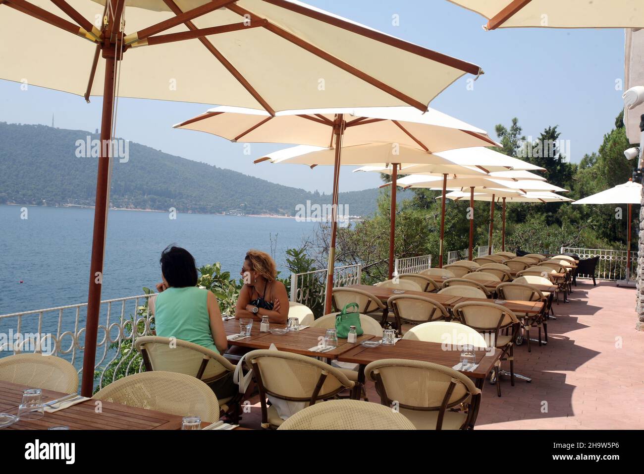 SEDEF ISLAND, TURKEY - AUGUST 4: Restaurant at Istanbul Prince Island ...