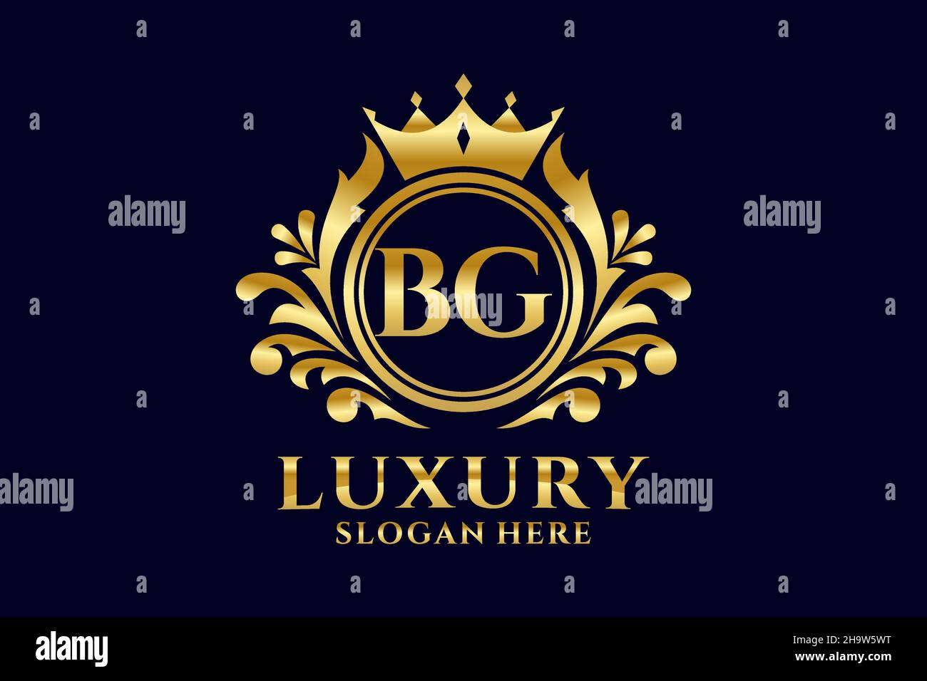 BG Letter Royal Luxury Logo template in vector art for luxurious ...