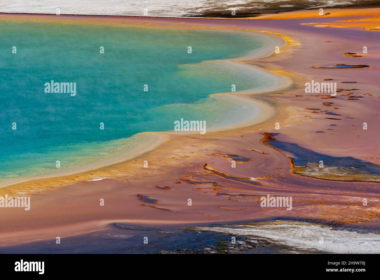 Abstract colorful view of Grand Prismatic Spring and its rainbow colors ...