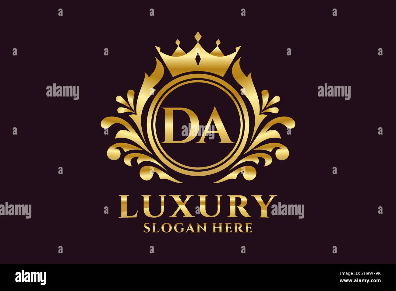 DA Letter Royal Luxury Logo template in vector art for luxurious ...