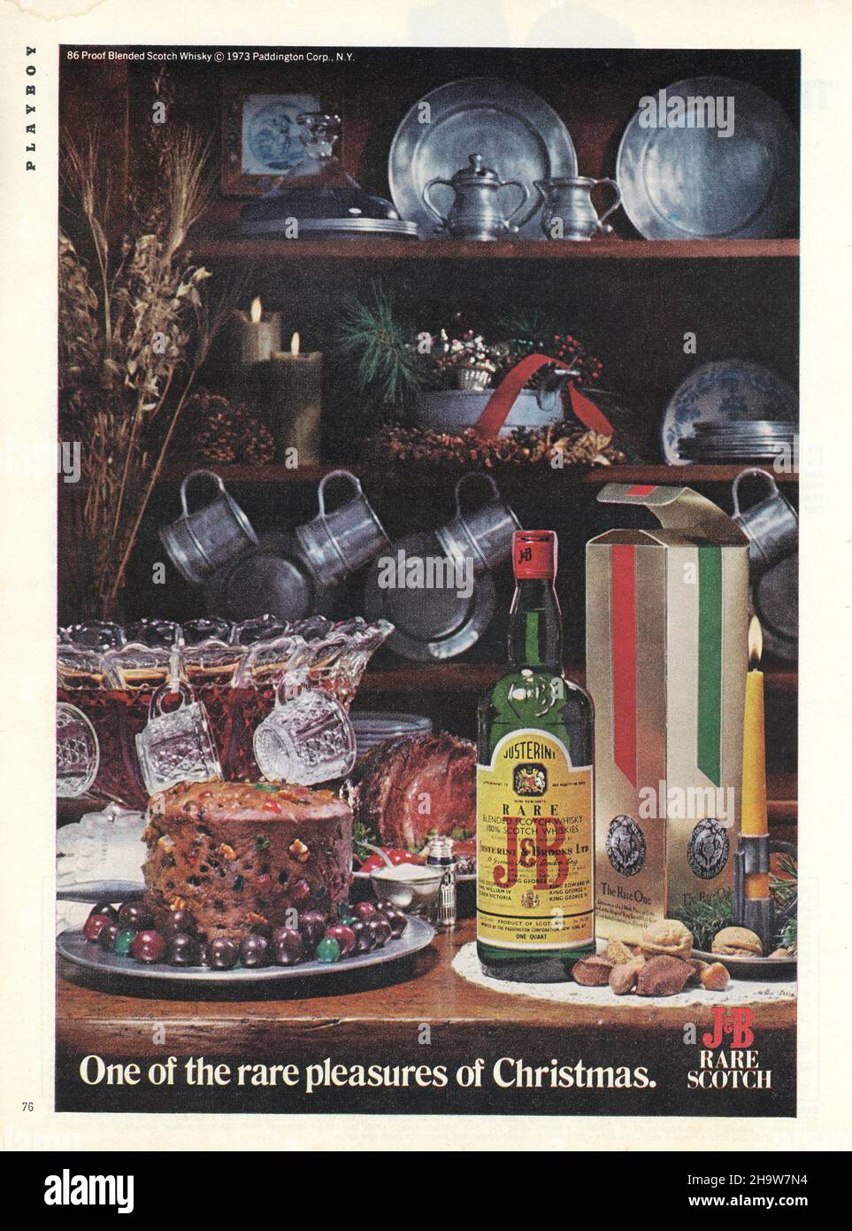 Vintage December 1973 "Playboy Magazine" advertisement, USA Stock Photo ...