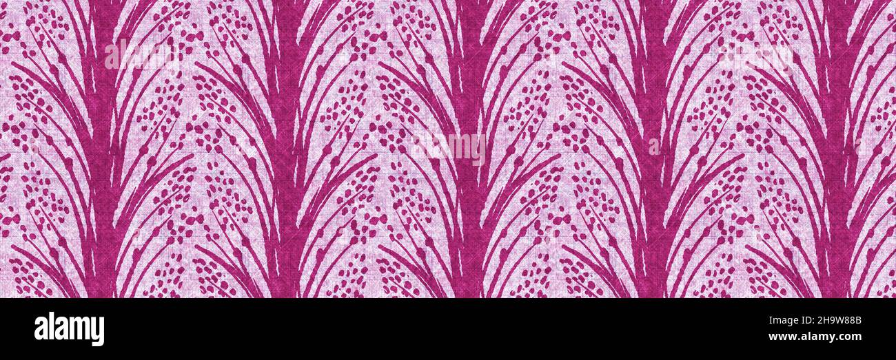Fuchsia pink botanical seamless border edge. Modern bright tonal ...