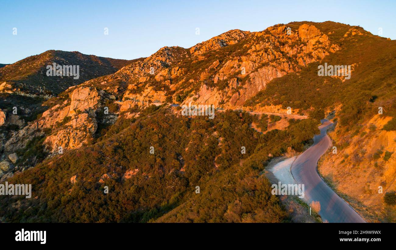 Gibraltar Road at sunset above Montecito, California Stock Photo - Alamy