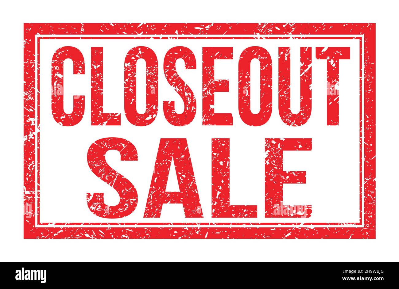 CLOSEOUT SALE, words written on red rectangle stamp sign Stock Photo ...