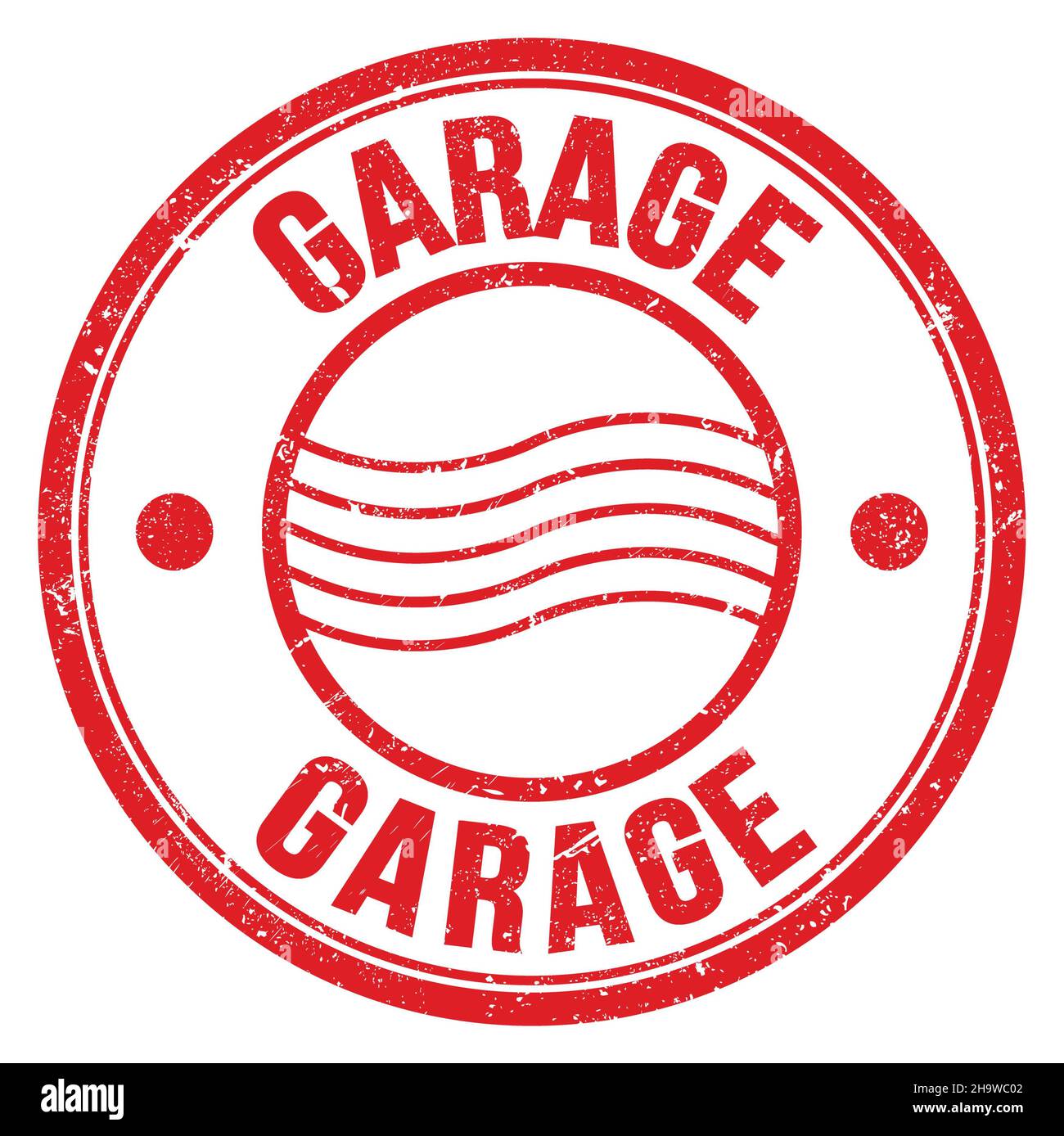 GARAGE word written on red round postal stamp sign Stock Photo - Alamy