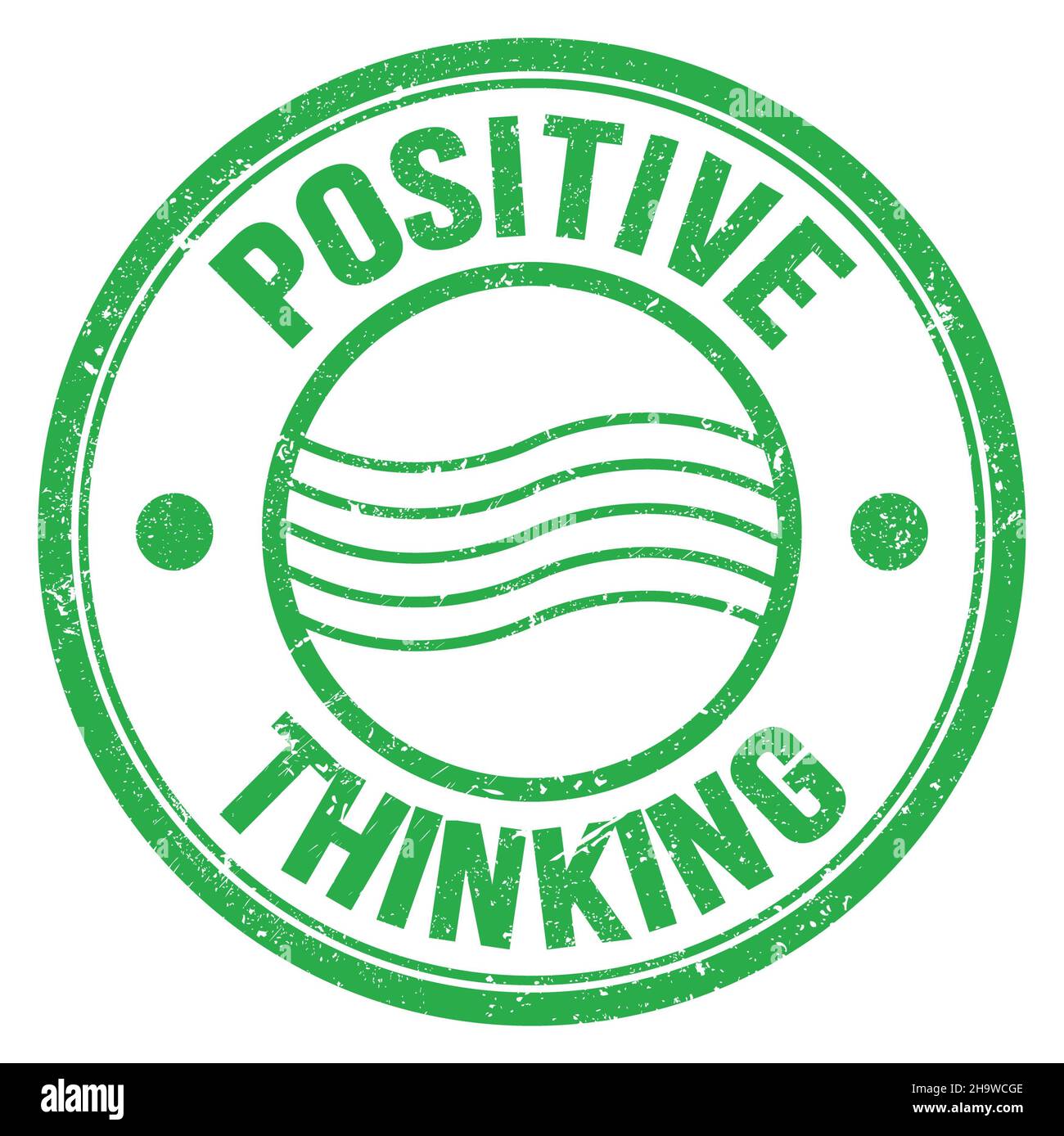 POSITIVE THINKING text written on green round postal stamp sign Stock ...
