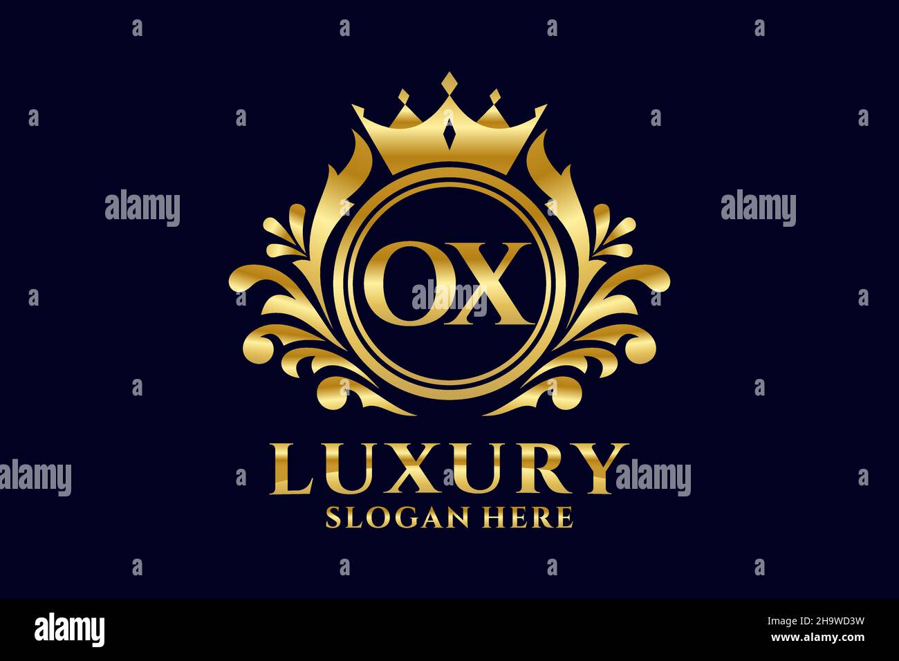 OX Letter Royal Luxury Logo template in vector art for luxurious ...