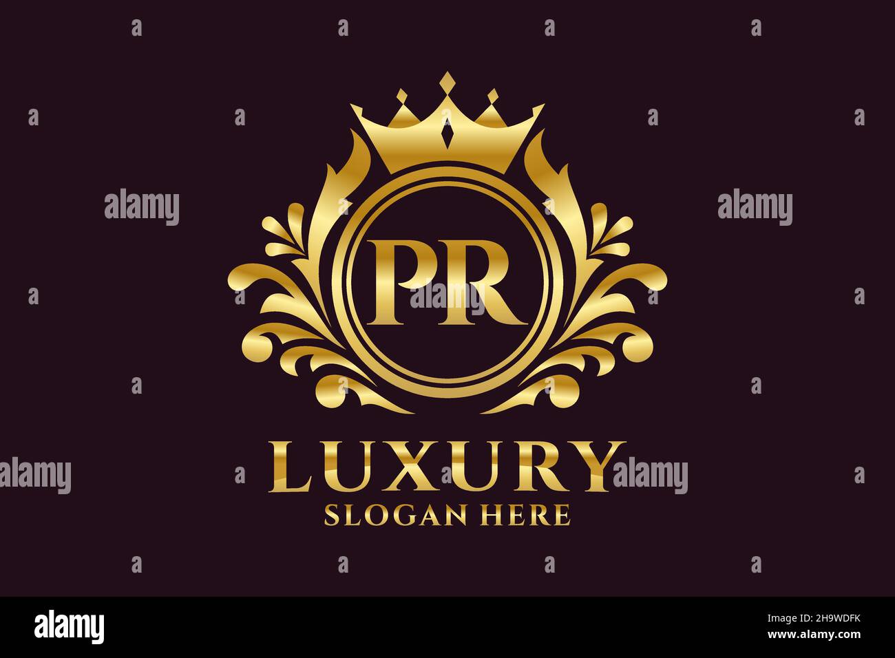 PR Letter Royal Luxury Logo template in vector art for luxurious ...
