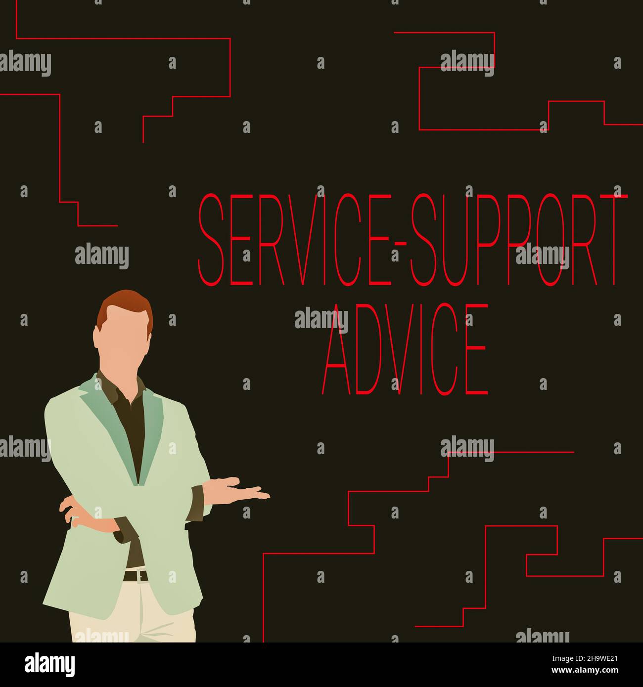 Text caption presenting Service Support Advice. Internet Concept ...