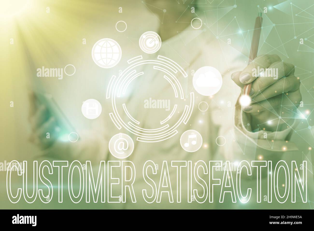 Hand writing sign Customer Satisfaction. Word Written on Exceed ...