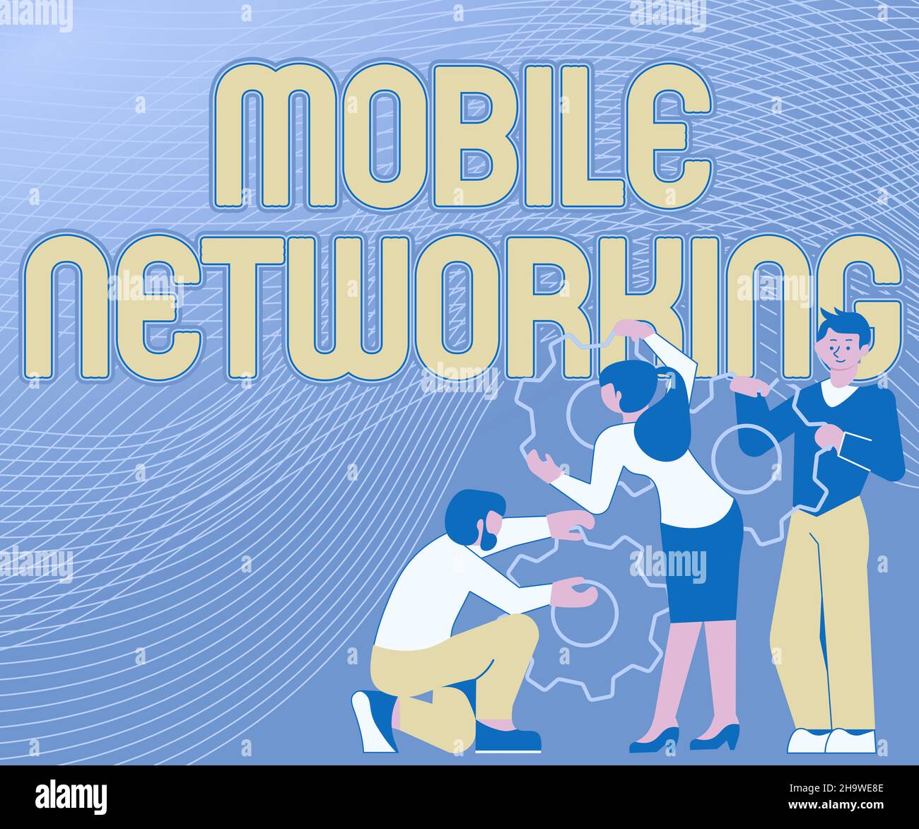 Handwriting text Mobile Networking. Word Written on Communication ...